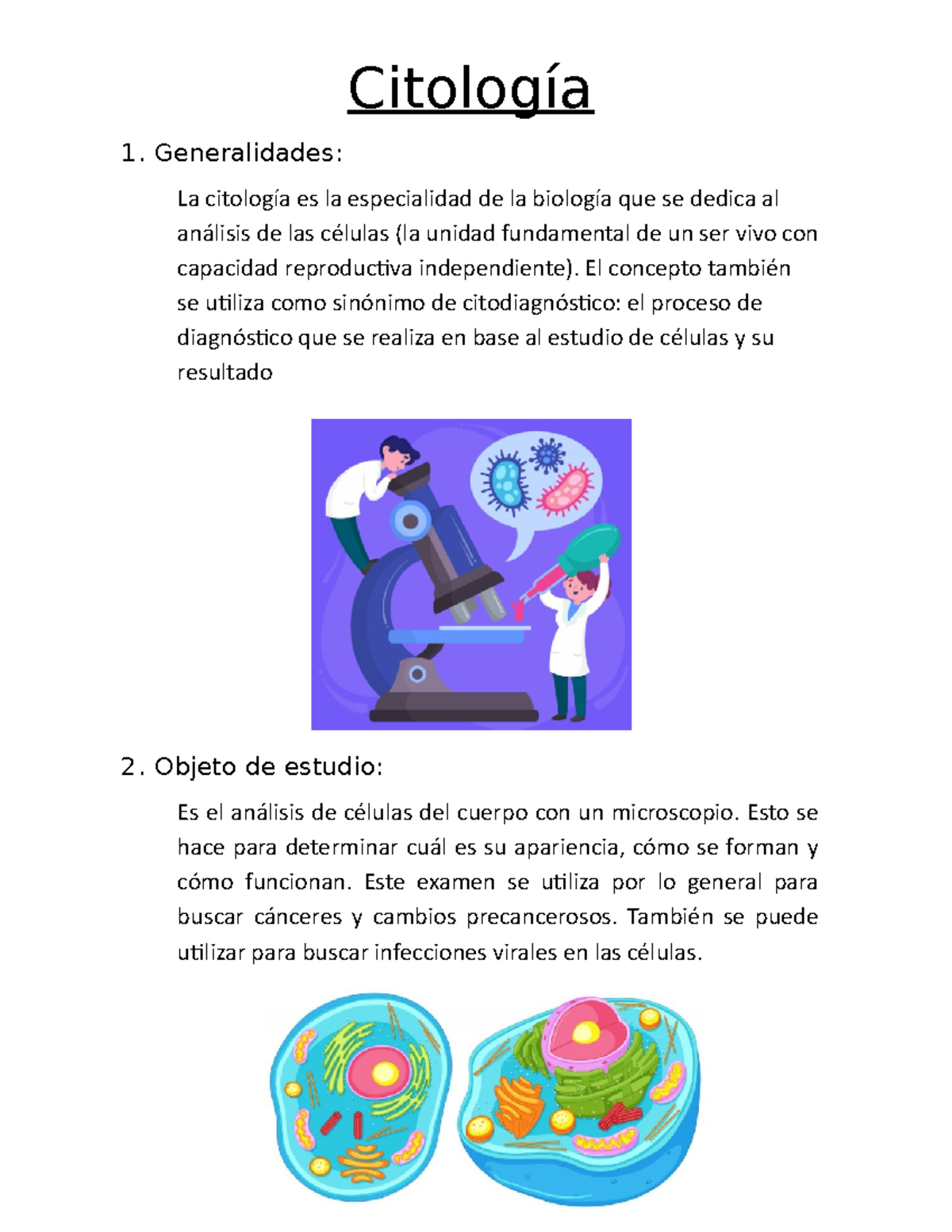 Citología - citologia - Citología Generalidades: La citología es la ...