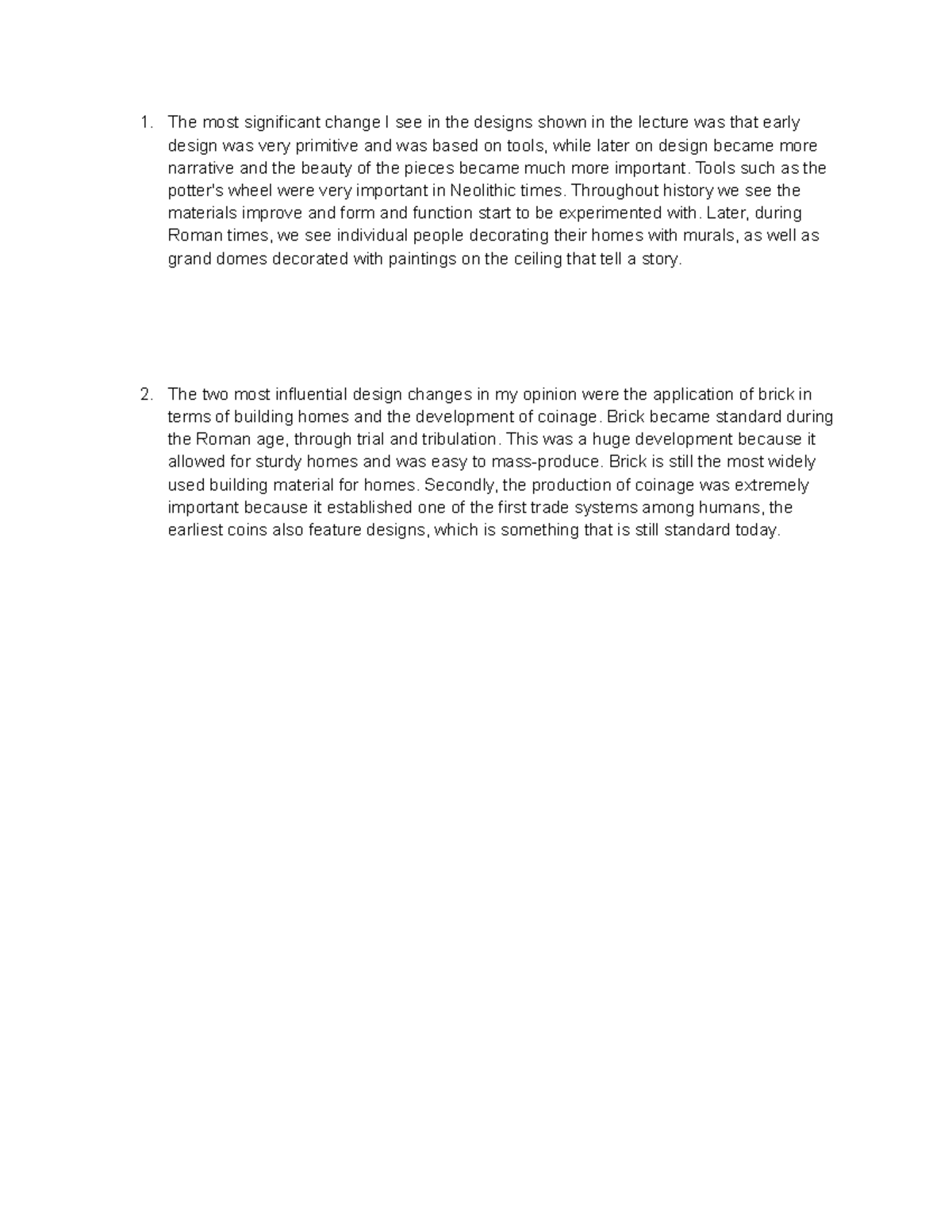 Assignment #8 - The most significant change I see in the designs shown ...