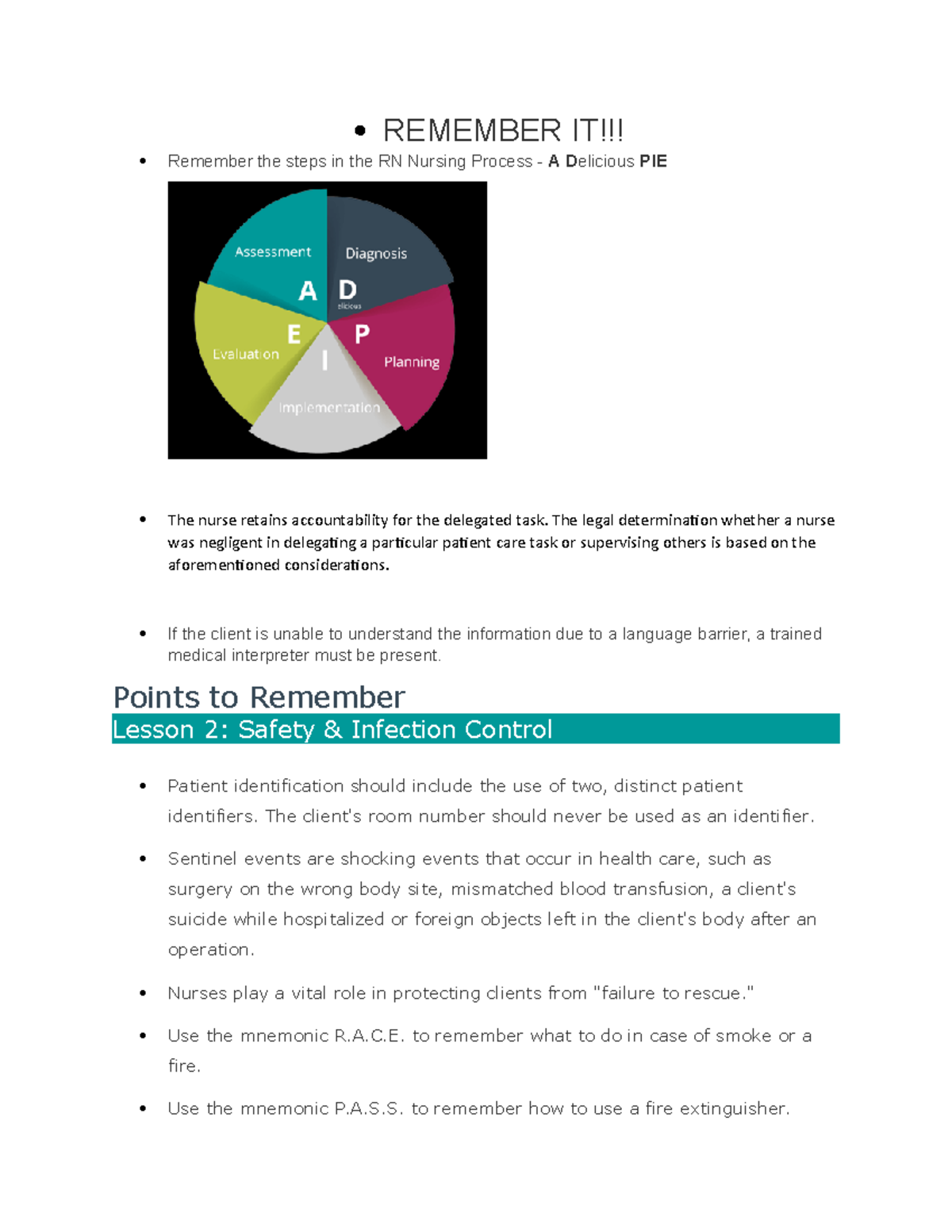 Remember IT - abgs - REMEMBER IT!!! Remember the steps in the RN ...