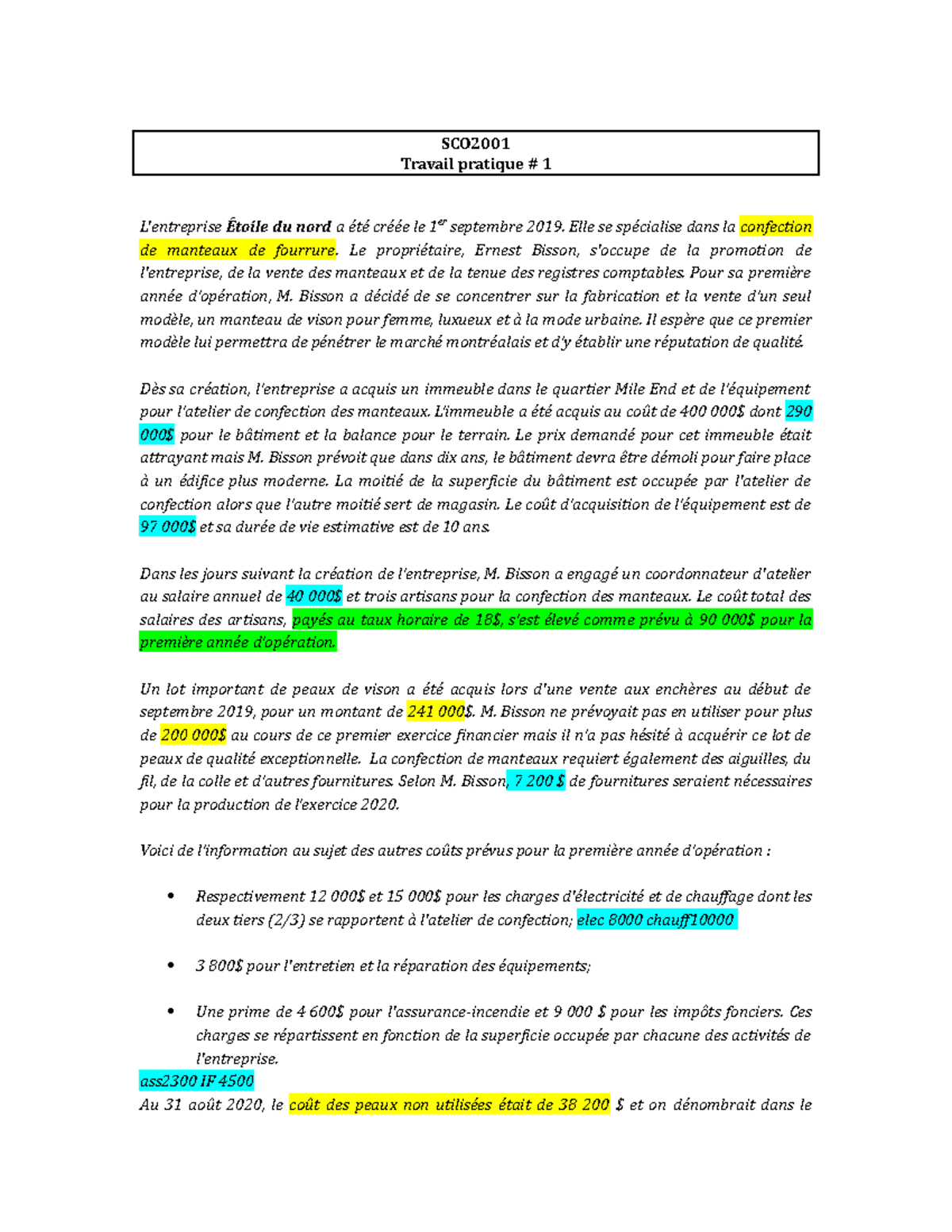 Sco2001 A20 TP1 enonce - pratique de probleme - SCO Travail pratique # 1 L'entreprise Étoile du ...