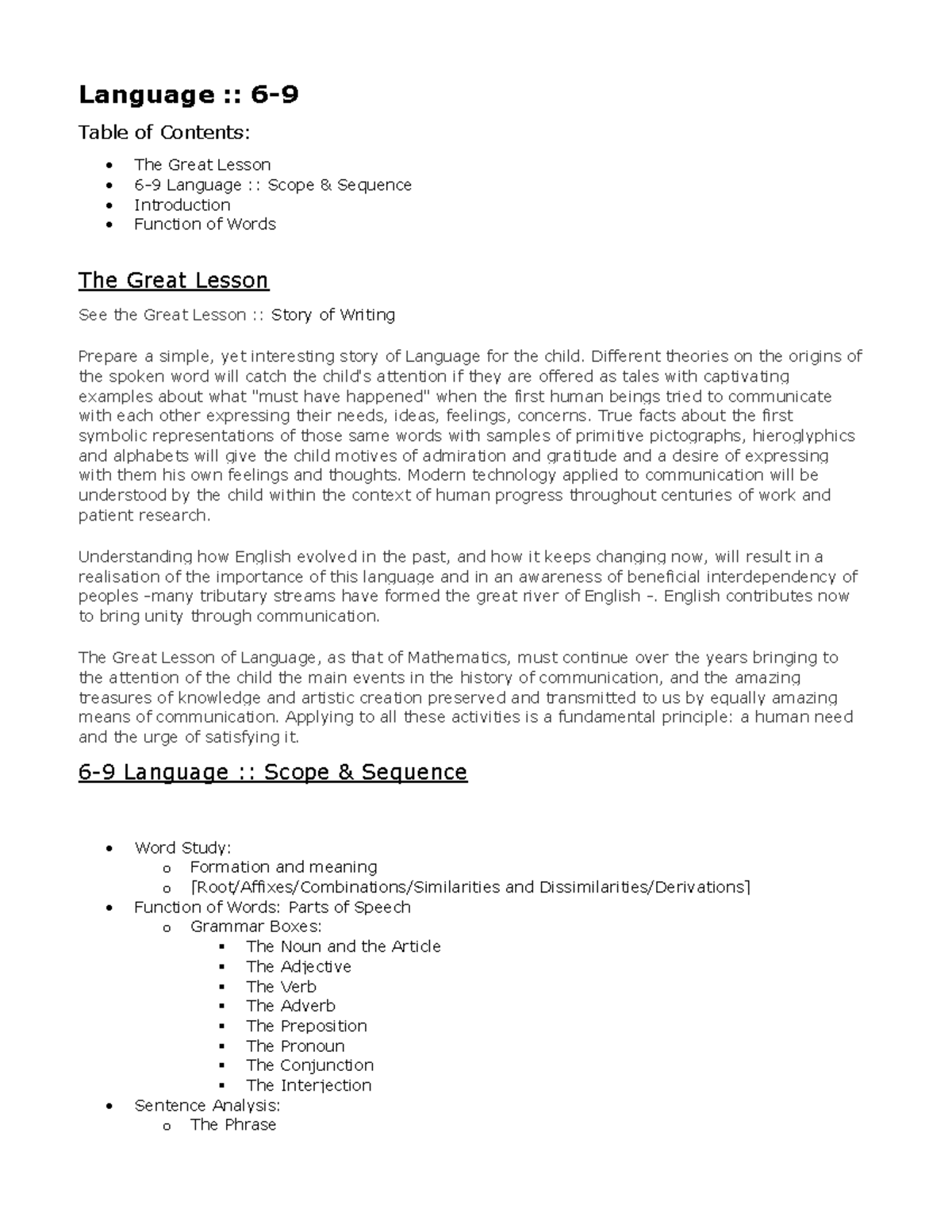 6-9 Language - Allen Lloyd - Language :: 6- Table of Contents: The ...