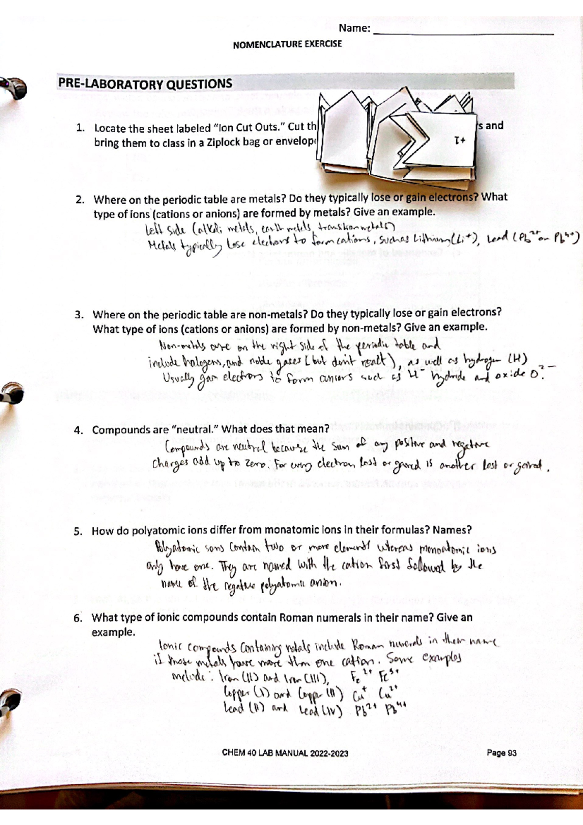 Nomenclature Pre-Lab - CHEM 40 - Studocu