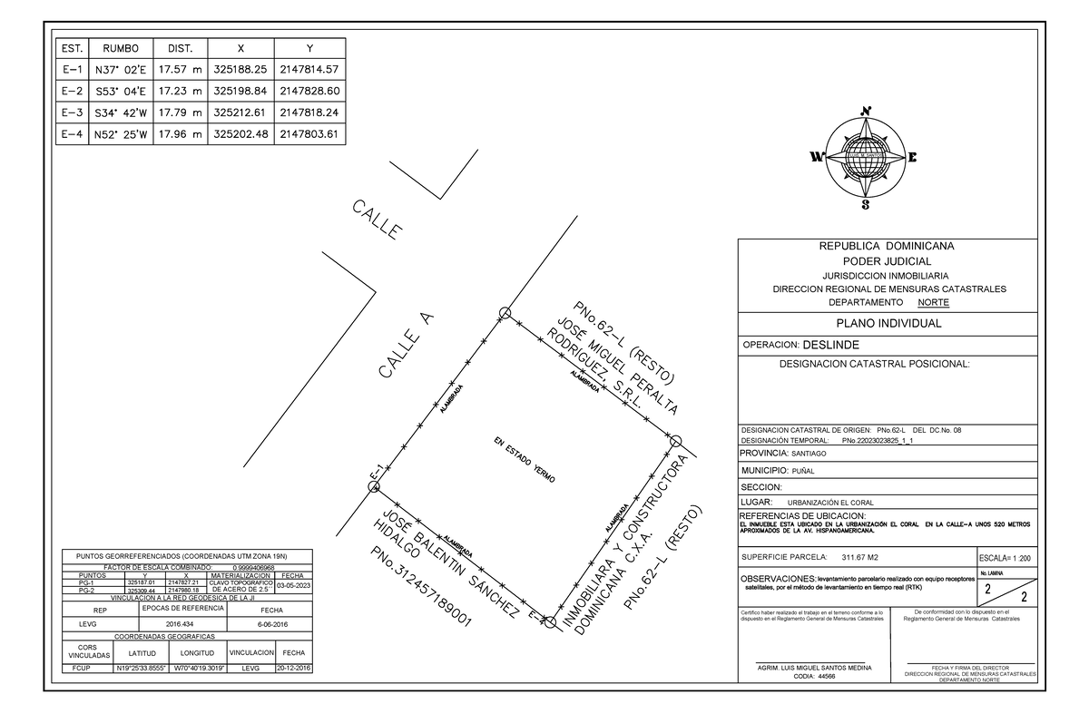Plano Individual - UNIDA-2 - 311 M PUÑALSANTIAGO DESLINDE REPUBLICA ...
