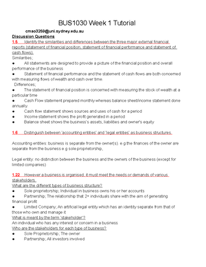 Revision Material Guide - BUSS1030 - Studocu