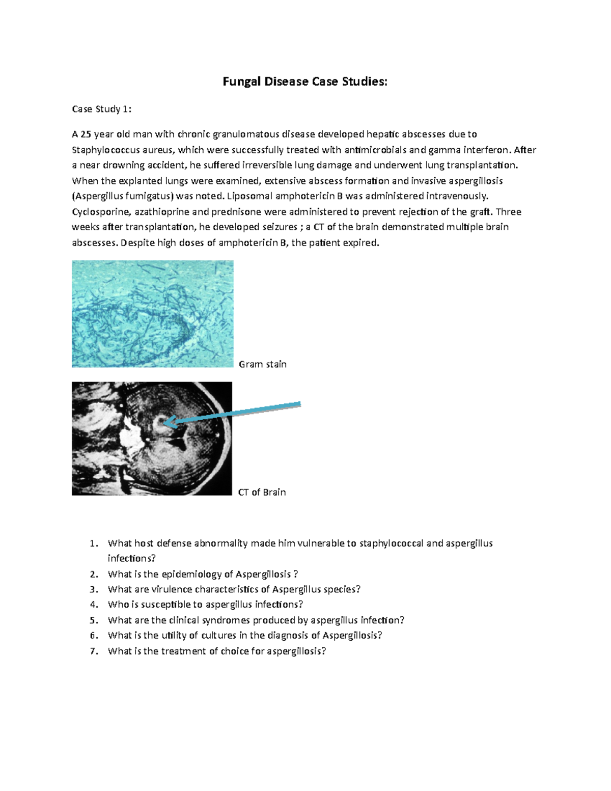 Fungal Disease Case Studies - Fungal Disease Case Studies: Case Study 1 ...