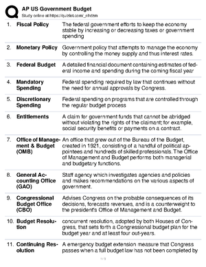 Ap gov 1 - Unit 1 - AP US Government: Important Clauses Study online at ...