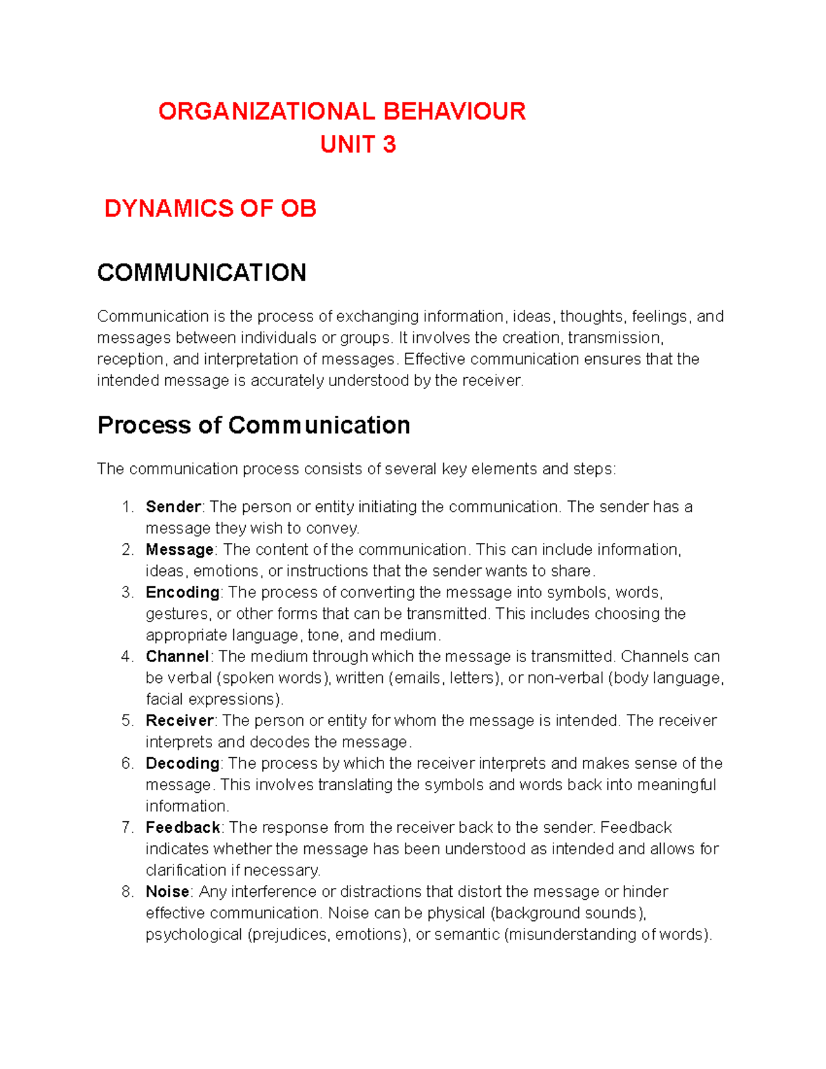 Naidu Laudu OB U3 - OB unit-3 - ORGANIZATIONAL BEHAVIOUR UNIT 3 ...