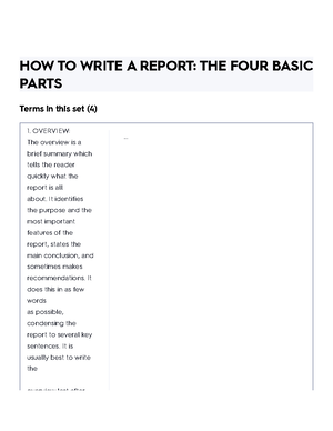 Basic Report Writing Flashcards Quizlet - Basic Report Writing Terms in this set (11) define ...