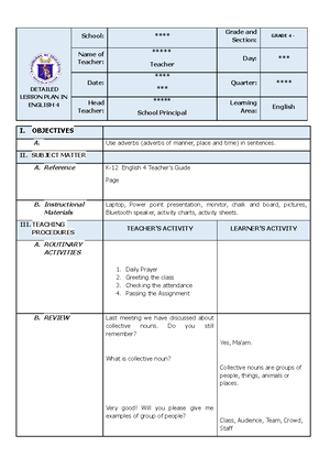 A Detailed Lesson Plan in Philo - BSED English - BulSU - Studocu