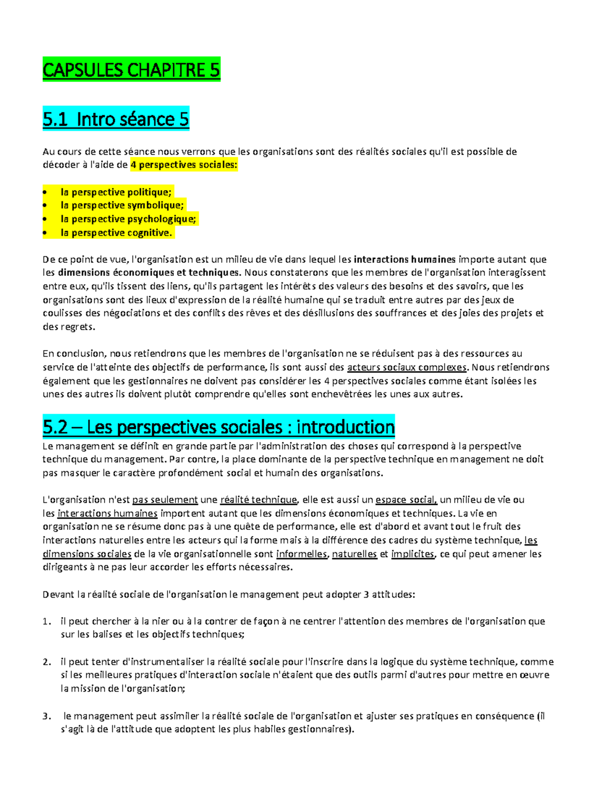 management - Capsules chapitre 5 - CAPSULES CHAPITRE 5 5. 1 Intro ...