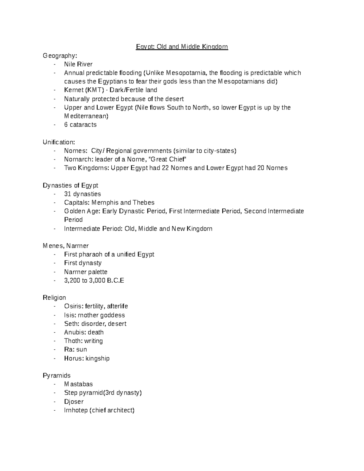 Egypt Old and Middle Kingdom - Google Docs - Egypt: Old and Middle ...