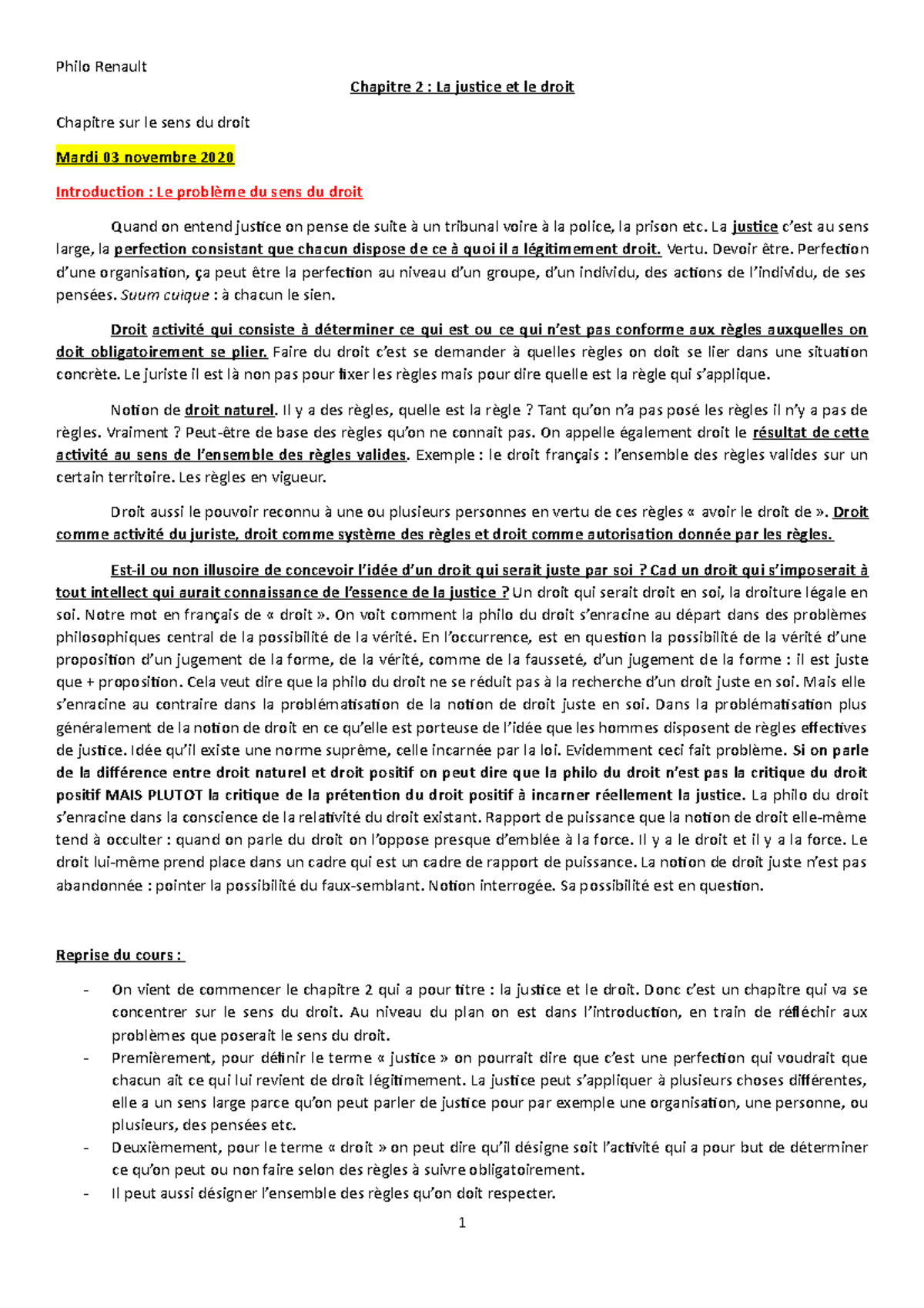 Chapitre 2 La justice et le droit - Chapitre 2 : La justice et le droit ...