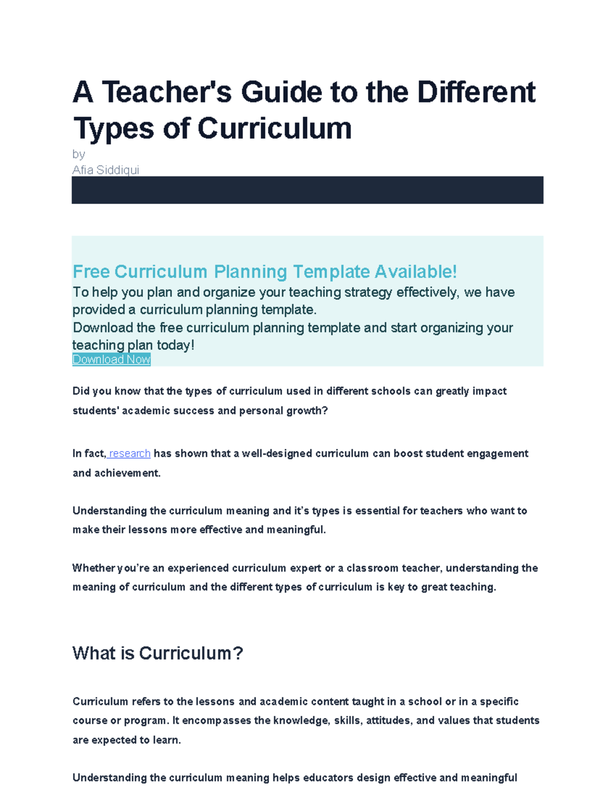 Various forms of curriculum - A Teacher's Guide to the Different Types ...