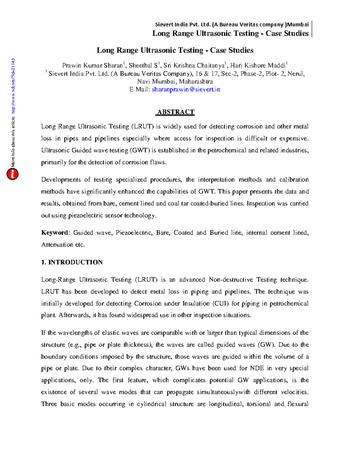 Paper-83 - Notes - Sievert India Pvt. Ltd. (A Bureau Veritas company ...