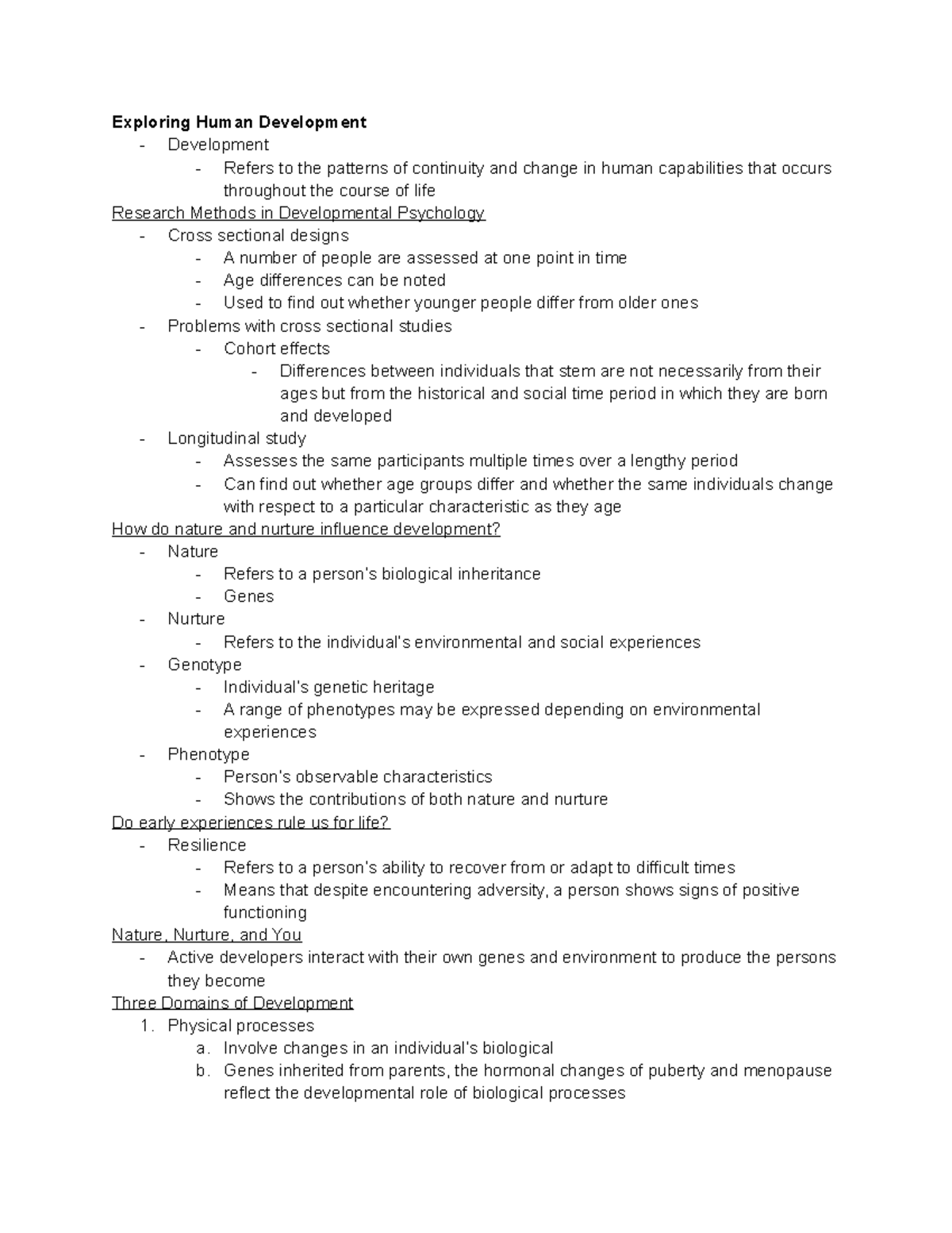 Chapter 8 - Exploring Human Development - Development - Refers to the patterns of continuity and ...