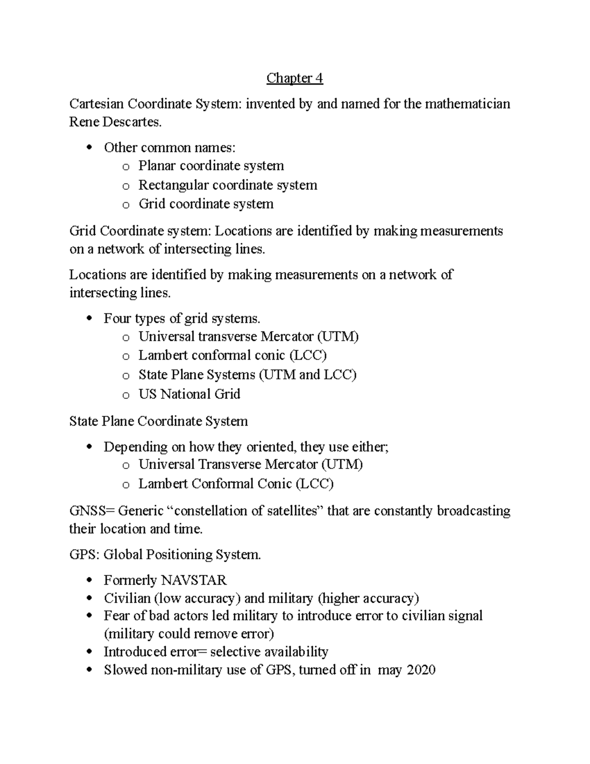 Chapter 4 Map and Analysis - Chapter 4 Cartesian Coordinate System ...