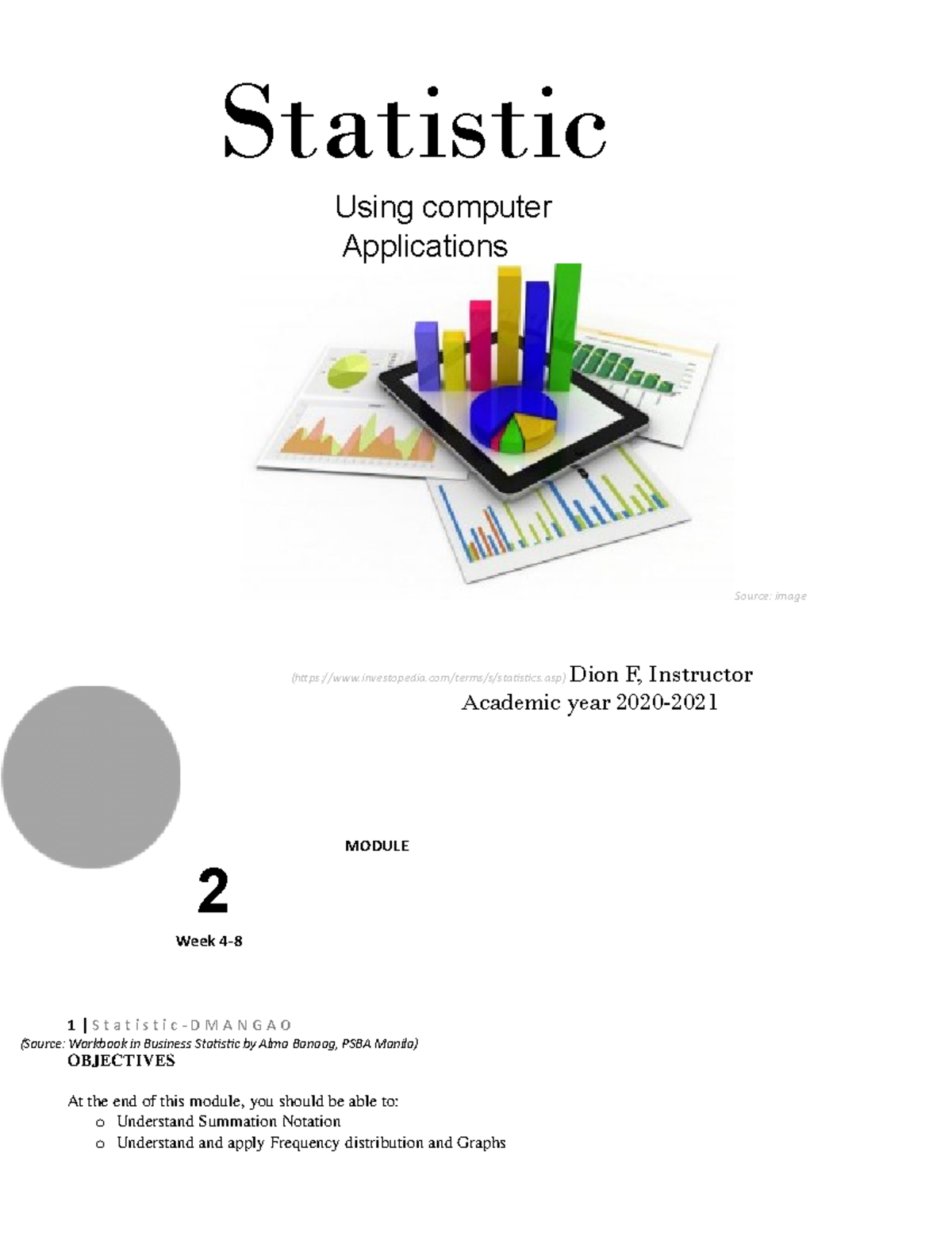 Module 2 (Midterm Period) - Statistic Using computer Applications ...