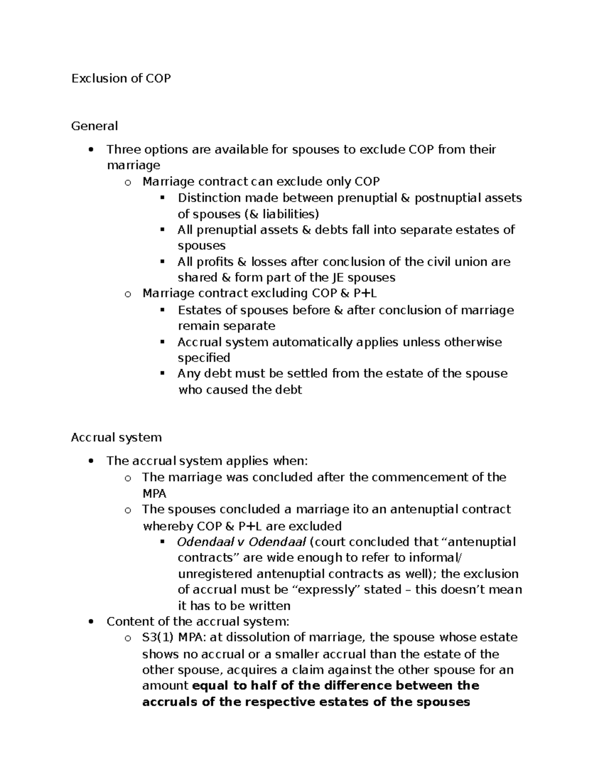 Exclusion of COP - Exclusion of COP General Three options are available ...
