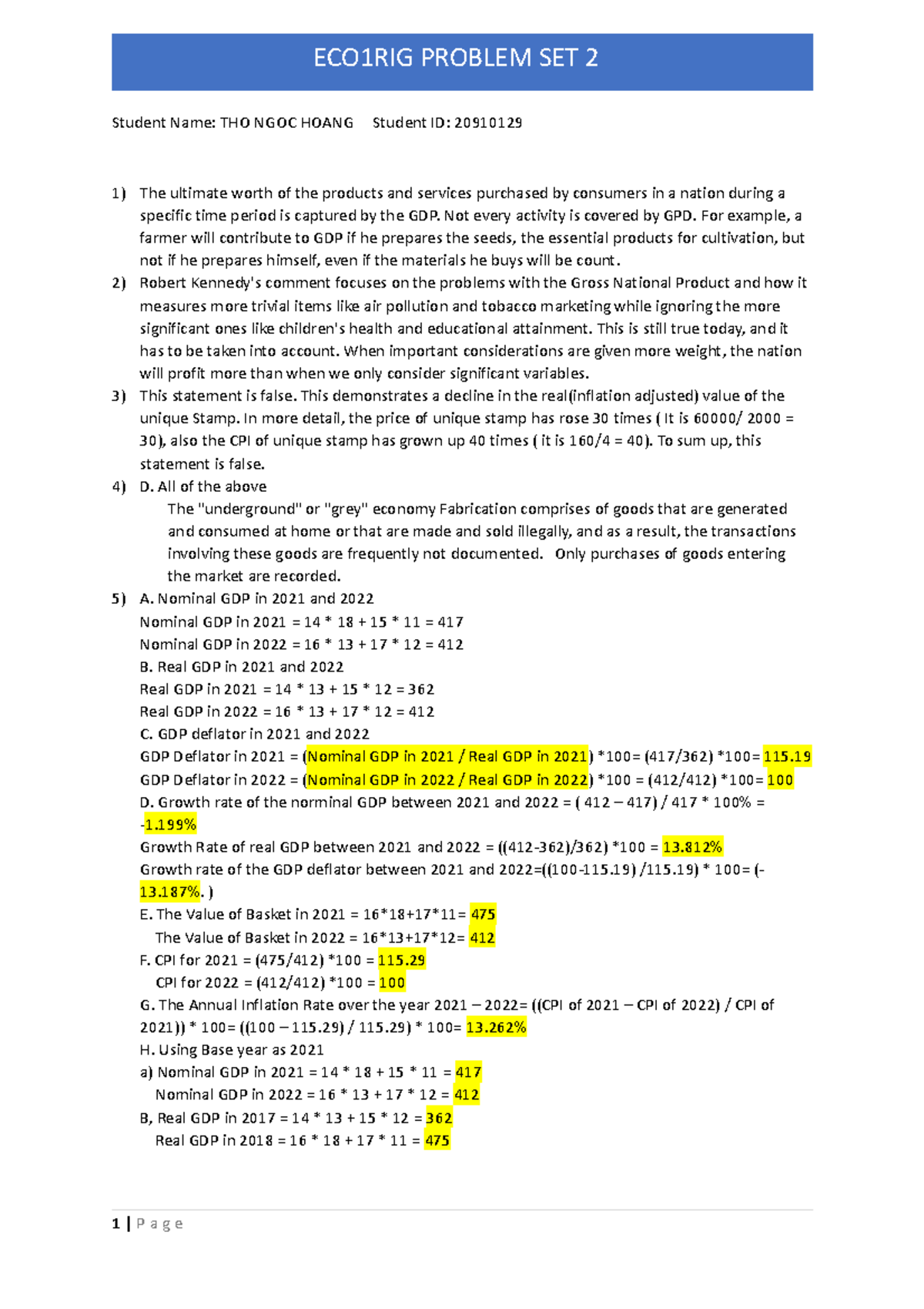 Problem-SET-2 - PS2-solution - BUS1BIB - LaTrobe - Studocu