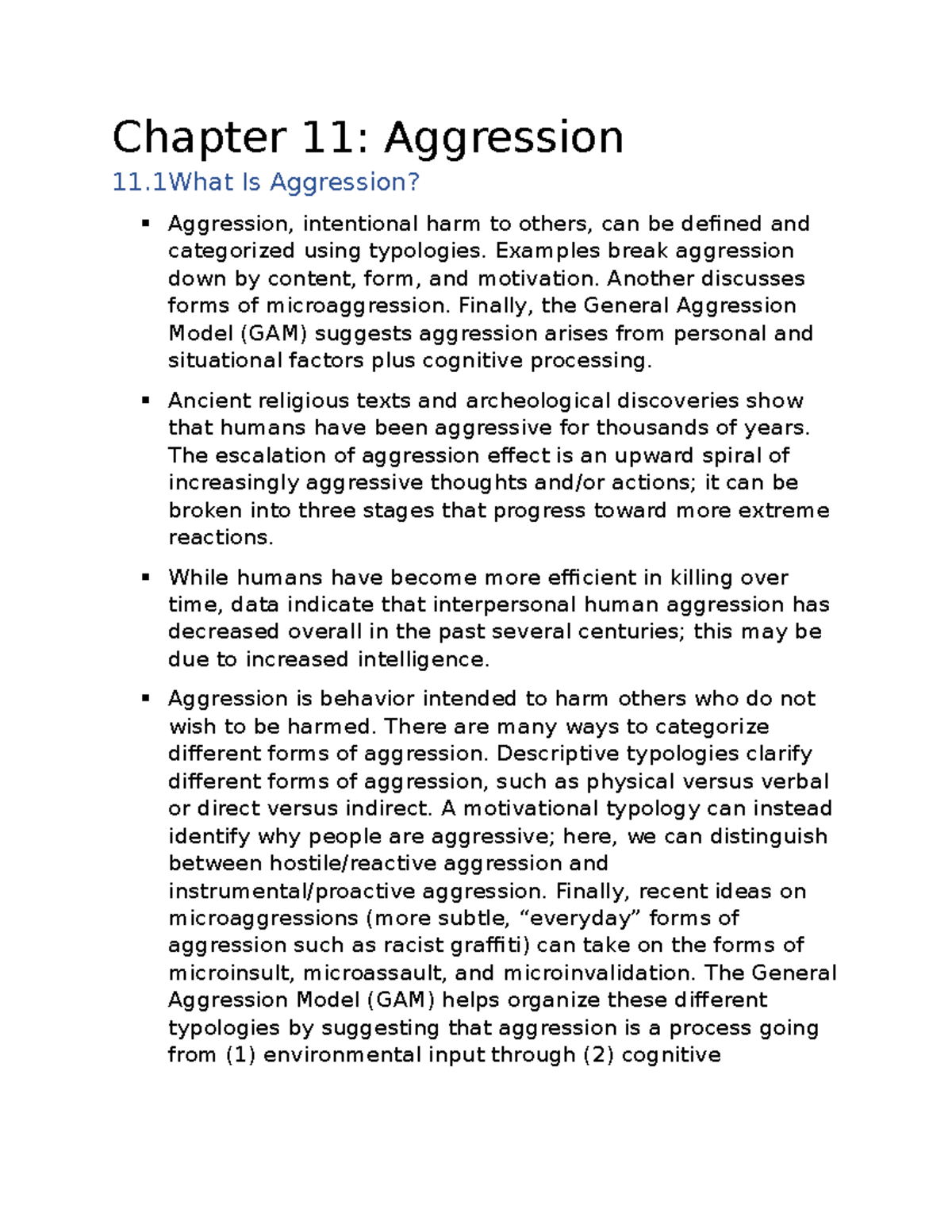 Social Psychology Chapter 11 Notes - Chapter 11: Aggression 11 Is ... Social Psychology Chapter 11 Notes - Chapter 11: Aggression 11 Is ...