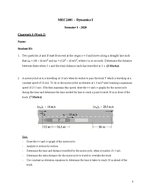 MEC2401 Final Assessment - Semester One 2022 Assessment Notice Faculty of Engineering ASSESSMENT ...
