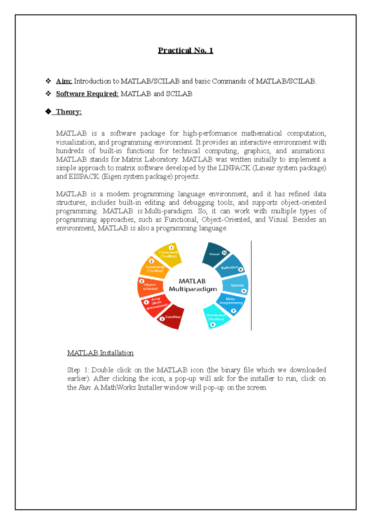 Dsp 1,2,5 prac - no details - Practical No. 1 Aim: Introduction to MATLAB/SCILAB and basic - Studocu
