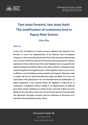 Customary Land Tenure in PNG - CUSTOMARY LAND TENURE IN PAPUA NEW ...