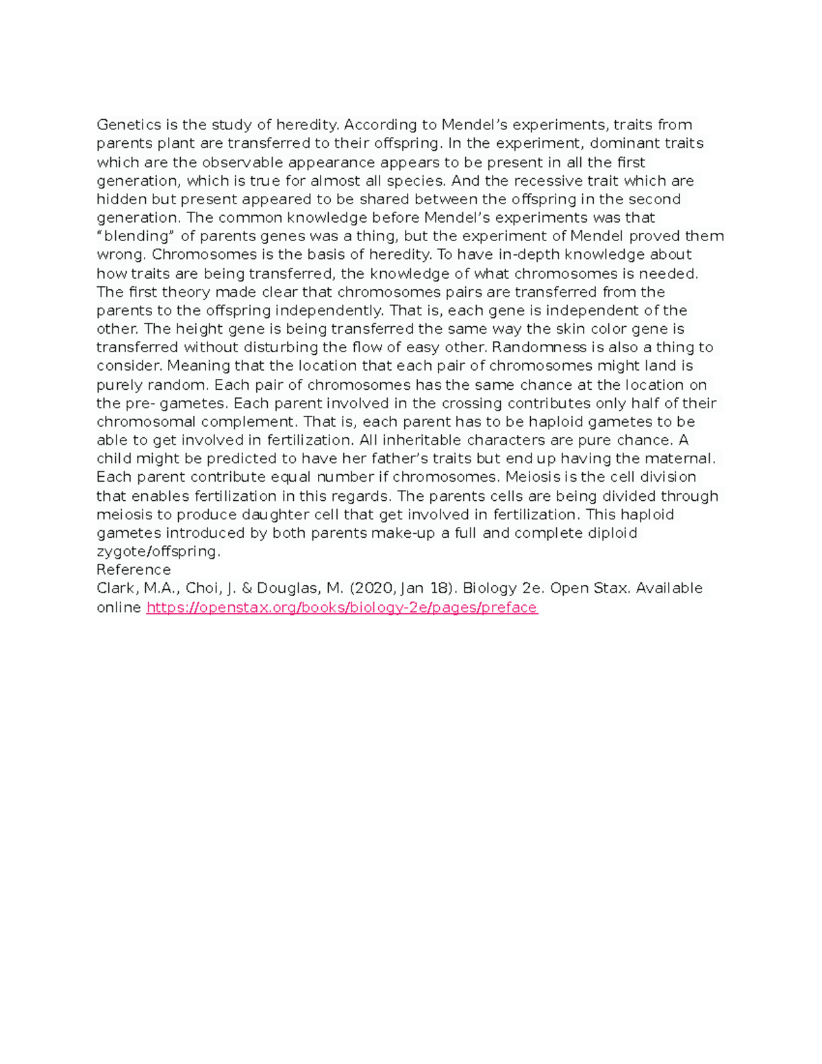 BIOL 1121 Discussion Forum Unit 6 8 - Genetics is the study of heredity ...