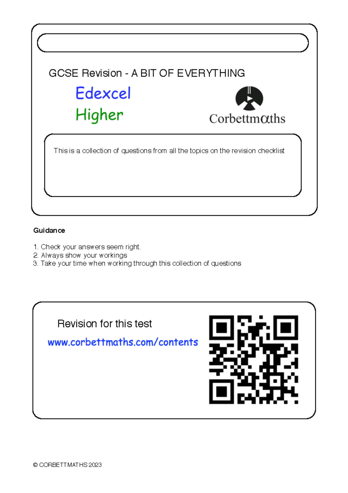 A Bit of Everything Edexcel Higher 1 1 - GCSE Revision - A BIT OF ...