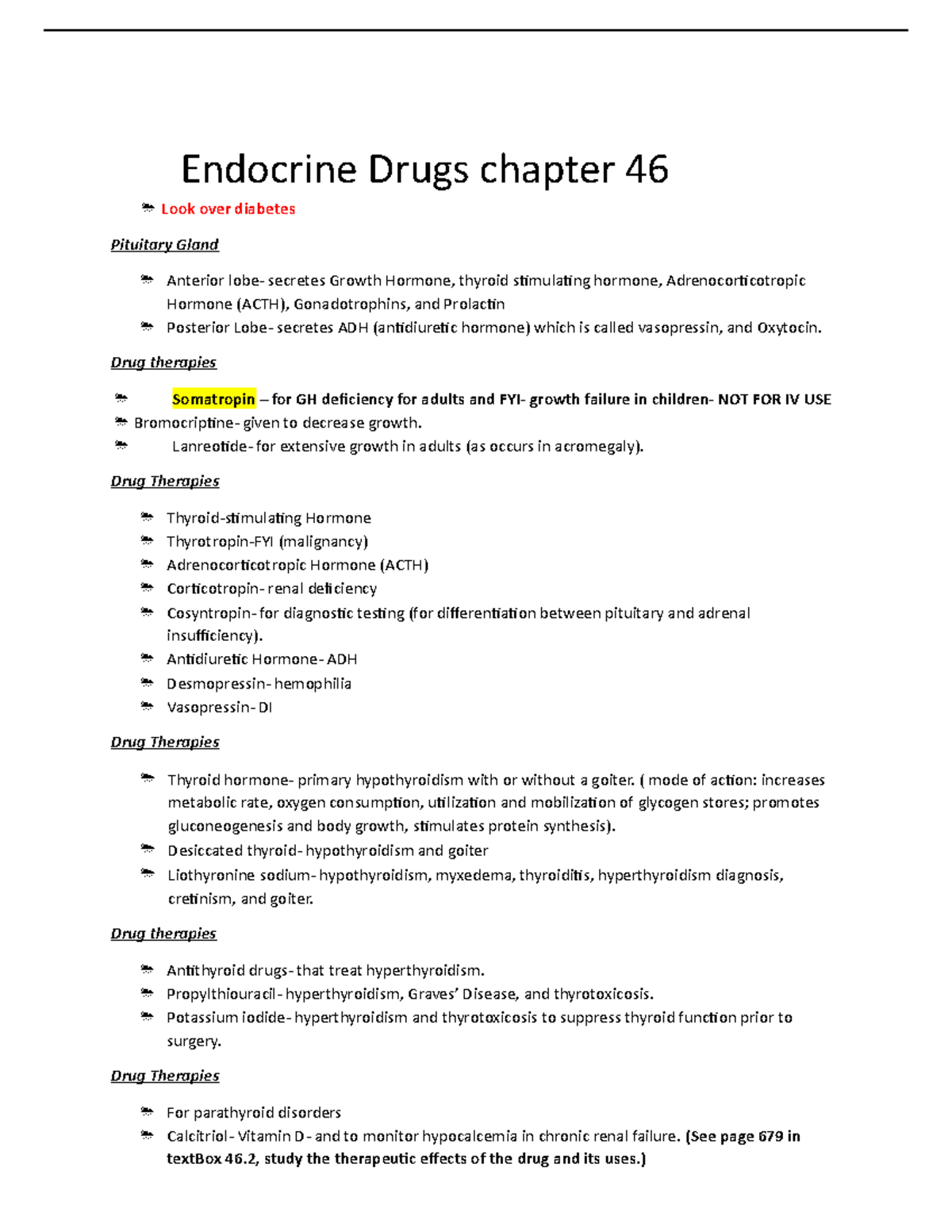 Endocrine Drugs chapter 41.docx.pdf edii2 - Endocrine Drugs chapter 46 ...