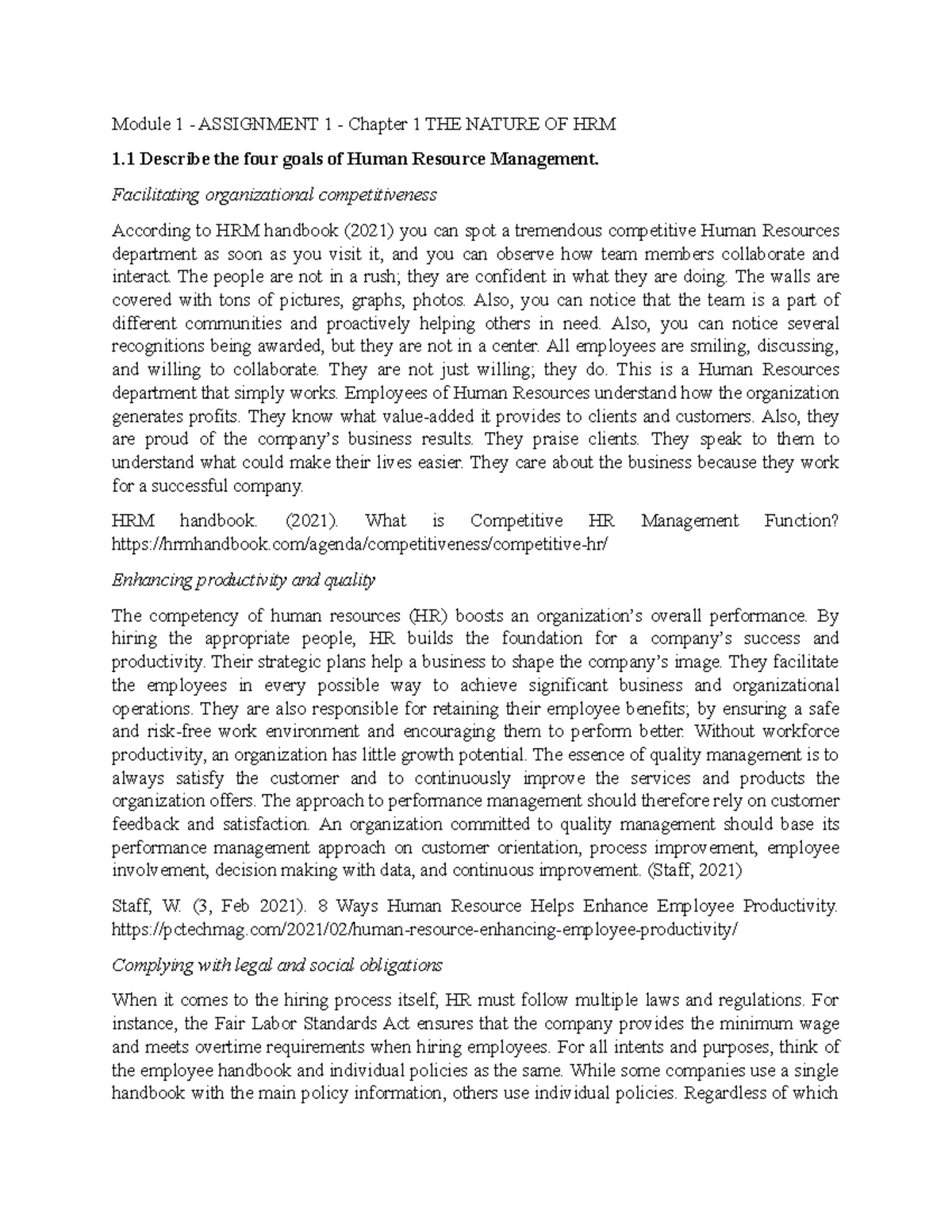 Human Resource Management 3 - Facilitating organizational ...