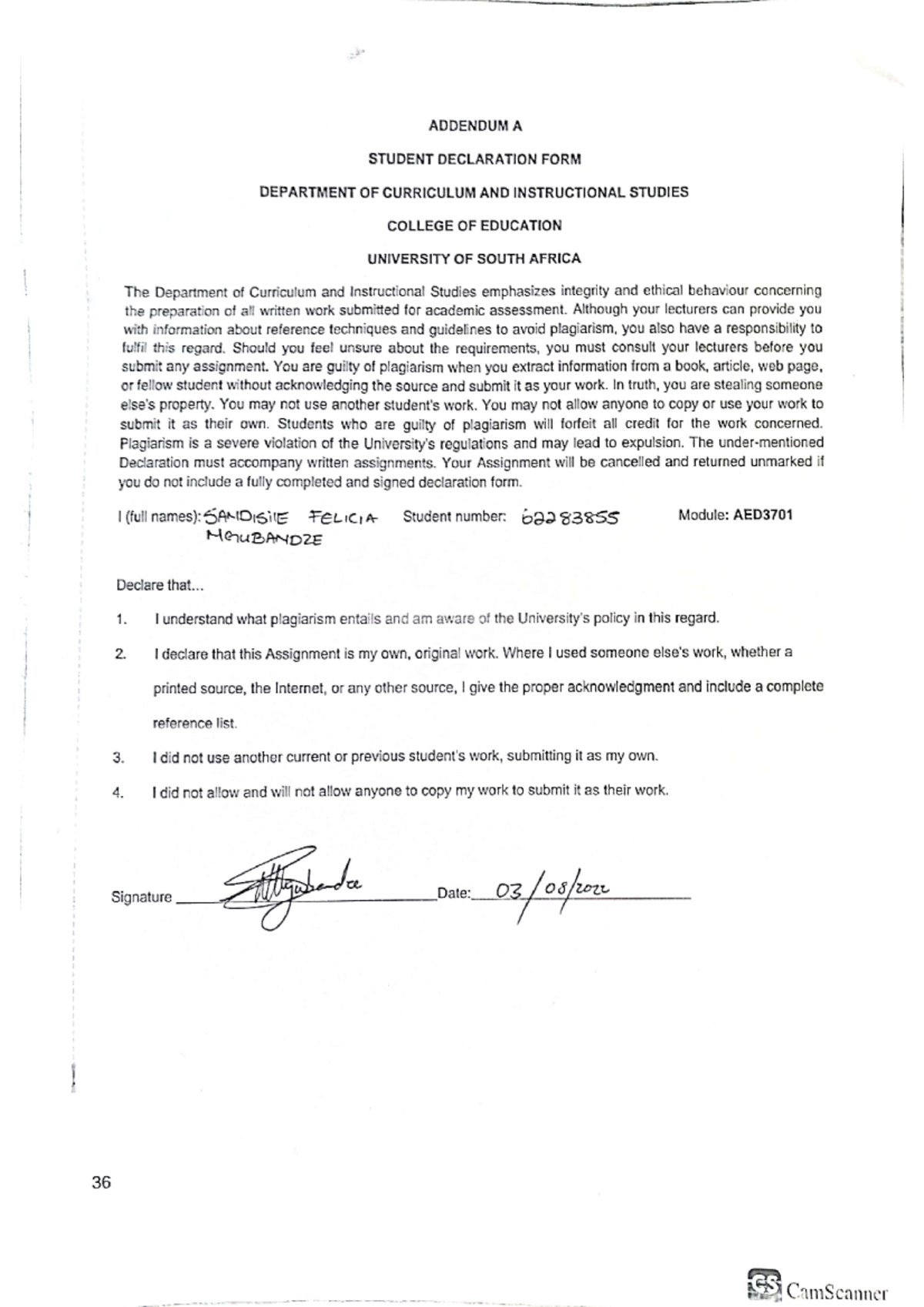 AED3701 62283855 ASS 02 - aed3701 - Unisa - Studocu