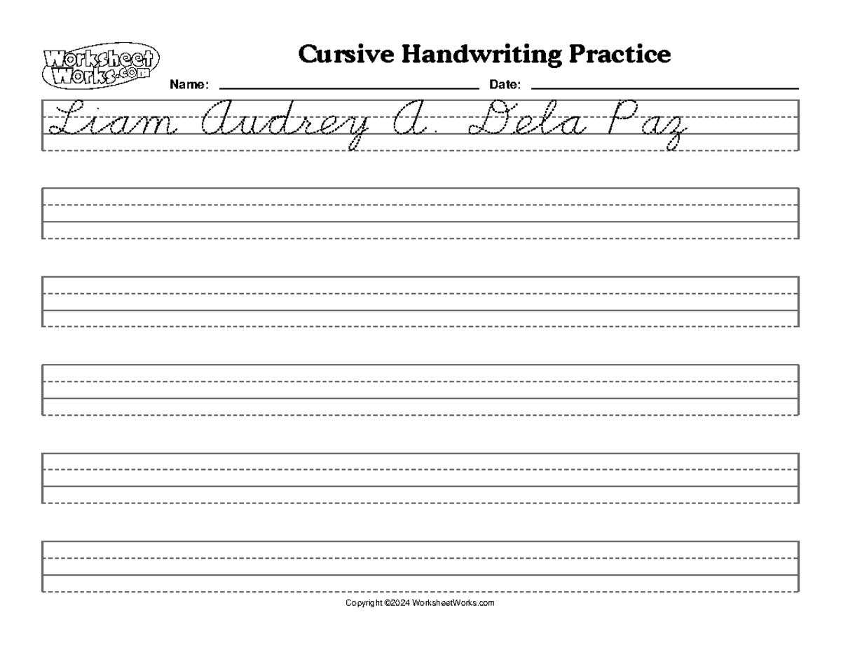 Worksheet Works Cursive Handwriting Practice 12 - Bachelor of ...