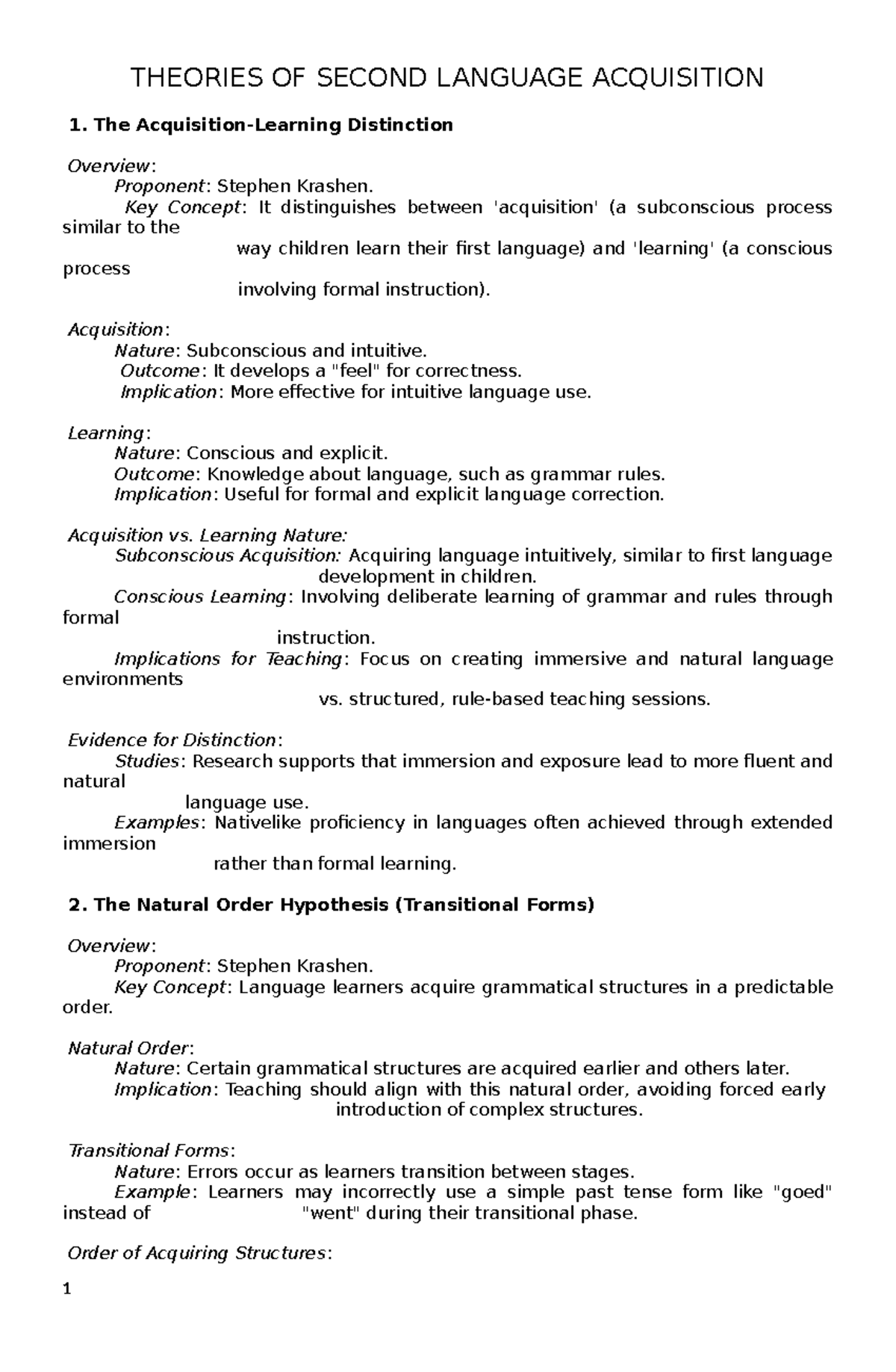 Theories of Second Language Acquisition - THEORIES OF SECOND LANGUAGE ...