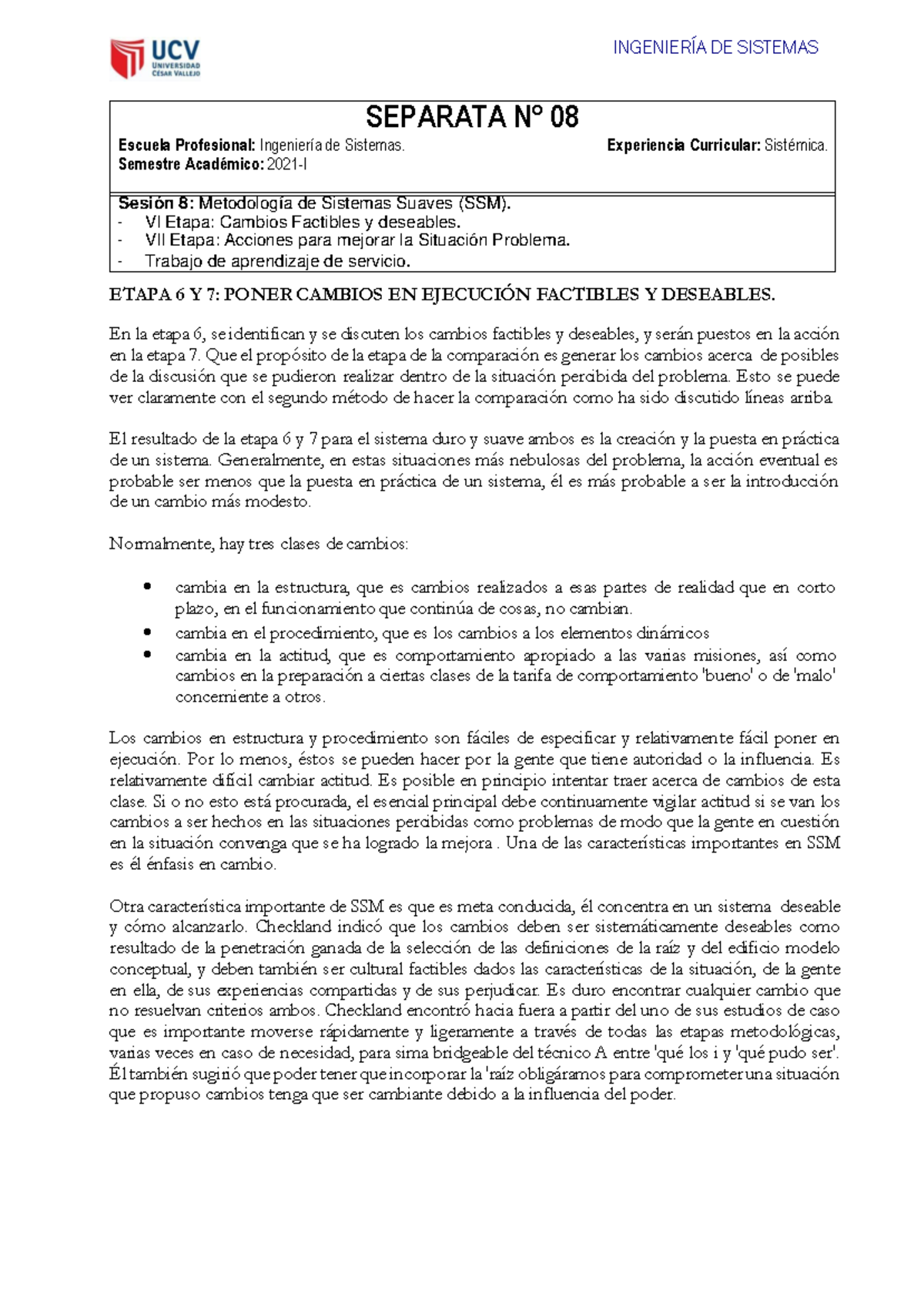 Material Separata 08 MSS Etapas VI y VII - INGENIERÕA DE SISTEMAS SEPARATA N∞ 08 Escuela - Studocu