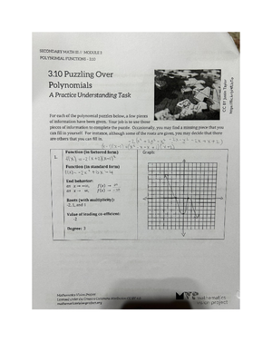 Secondary Math 3 Module 2 2.3 Task and RSG - MATH 126 - Studocu