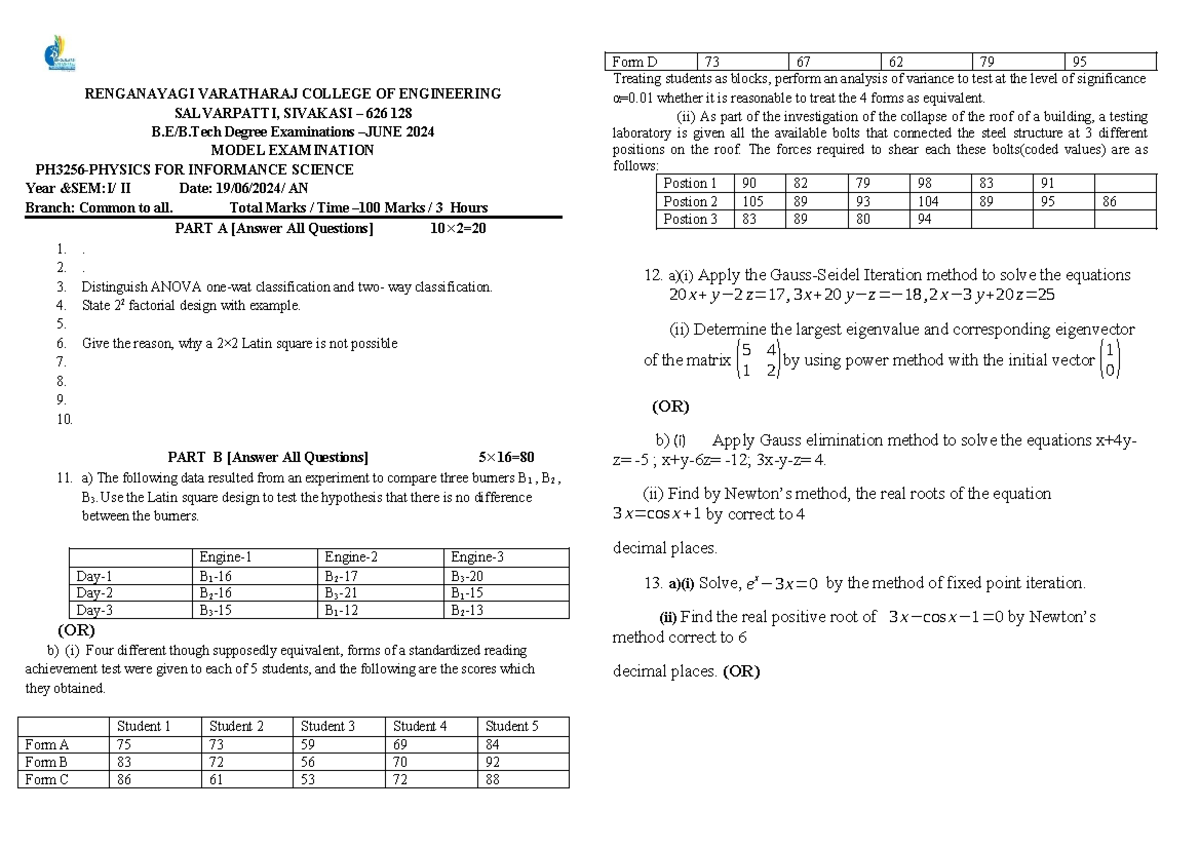 Model 2 - abcd - ####### RENGANAYAGI VARATHARAJ COLLEGE OF ENGINEERING ...