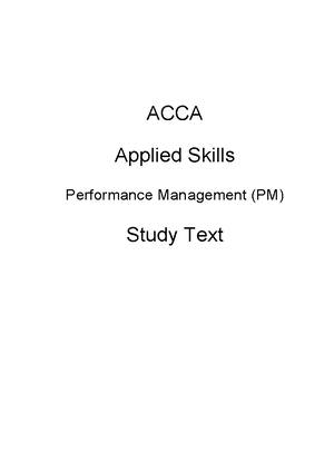 ACCA PM S23 Notes - ACCA Performance Management (PM) OpenTuition O to ...