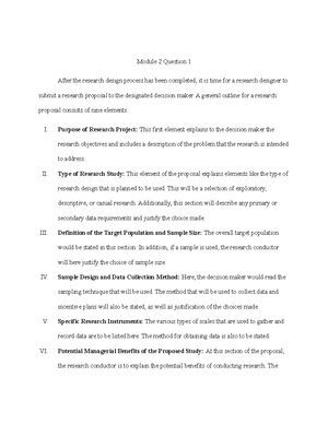 Module 1 Question 1 - Summary Marketing Research - Module 1 Question 1 ...