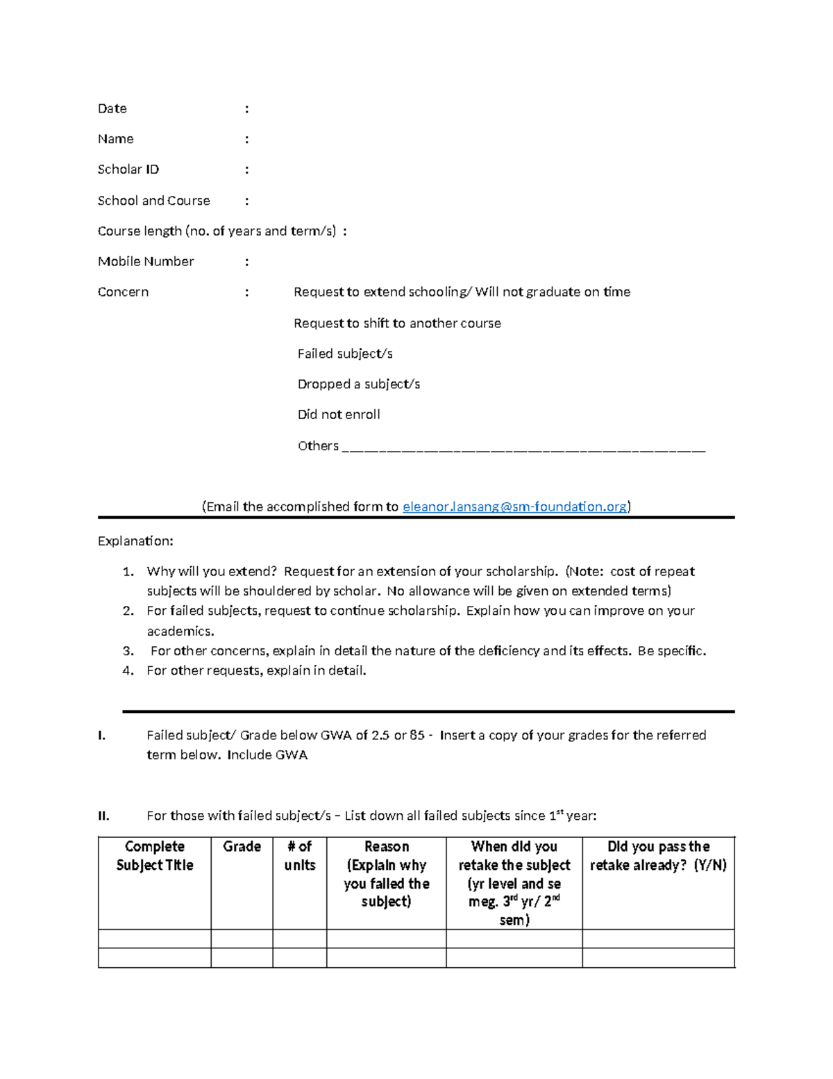 Progress Report template - Date : Name : Scholar ID : School and Course ...