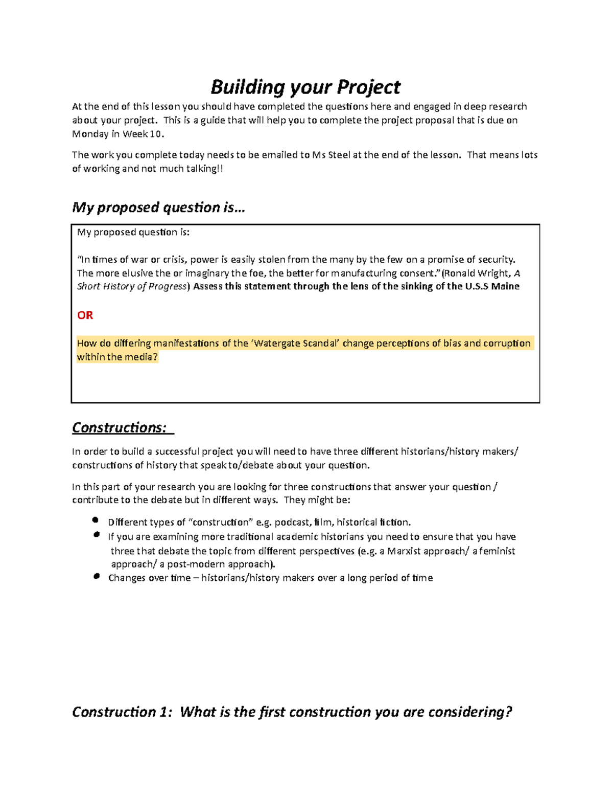 Building your Project - Short task made during class. - Building your ...