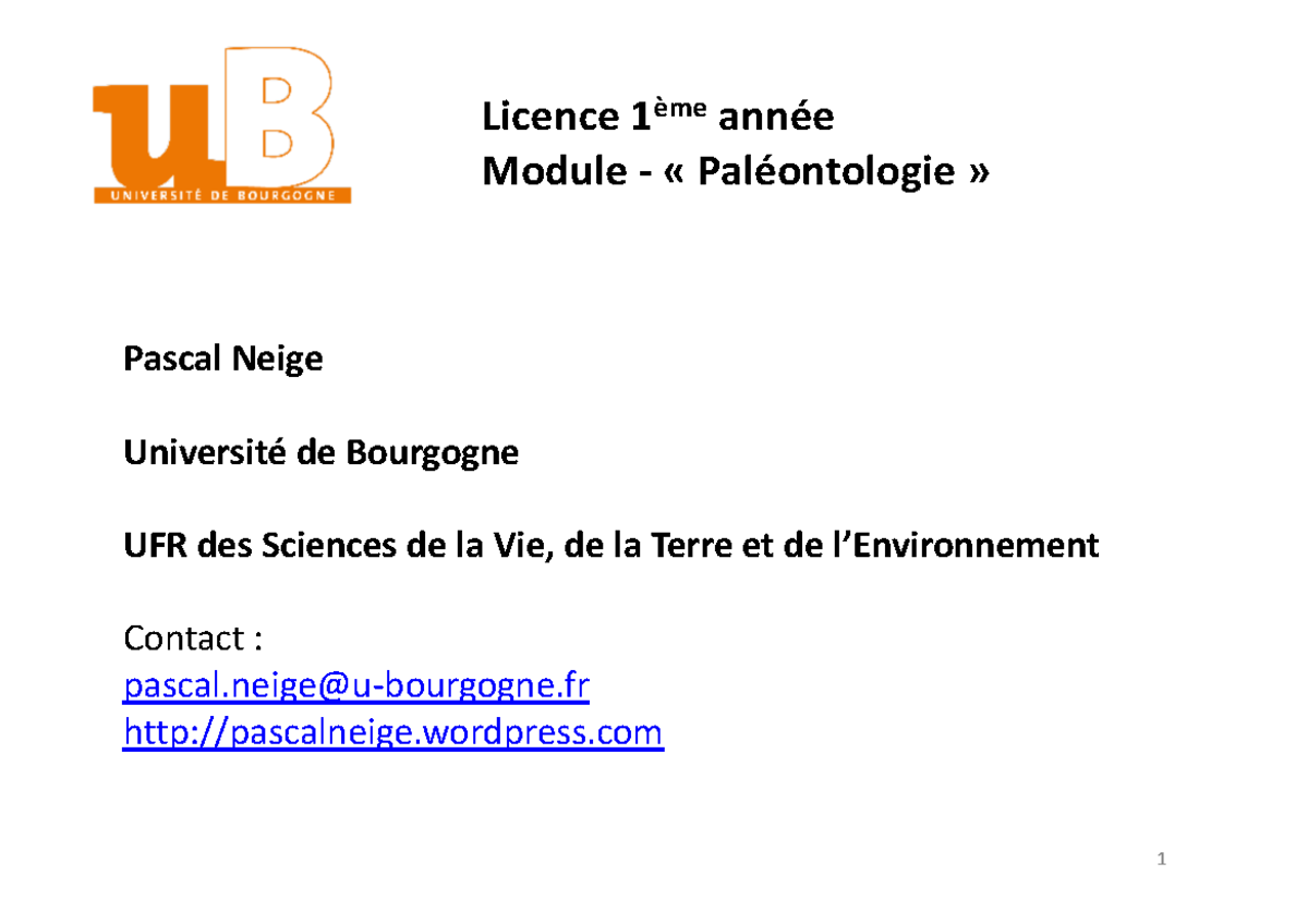 L1 pal intro chap 1 2 - diaporama de cours - Pascal Neige Université de Bourgogne UFR des ...