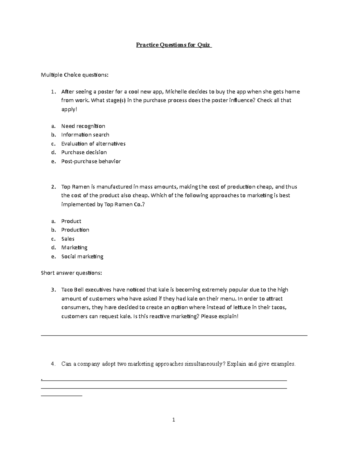 Practice Questions For Quiz1 1 2 Practice Questions For Quiz