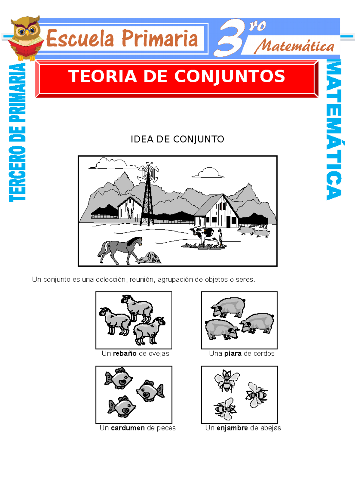 Teoria de Conjuntos para Tercero de Primaria - de Primaria IDEA DE ...