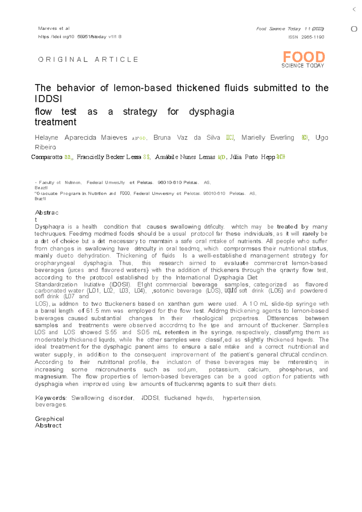The behavior of lemon-based thickened fluids submitted to the Iddsi ...
