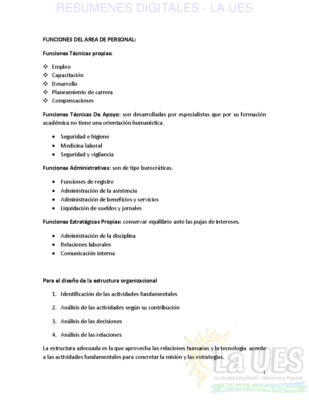 Funciones del Area de Personal - ADM - FUNCIONES DEL AREA DE PERSONAL ...