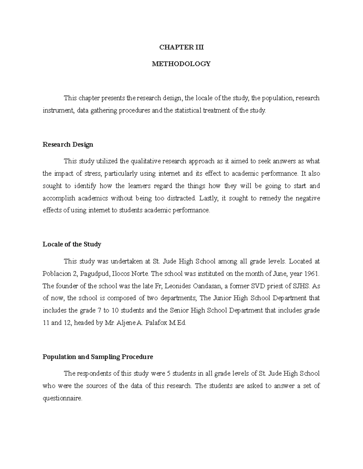 Chapter III - das - CHAPTER III METHODOLOGY This chapter presents the ...