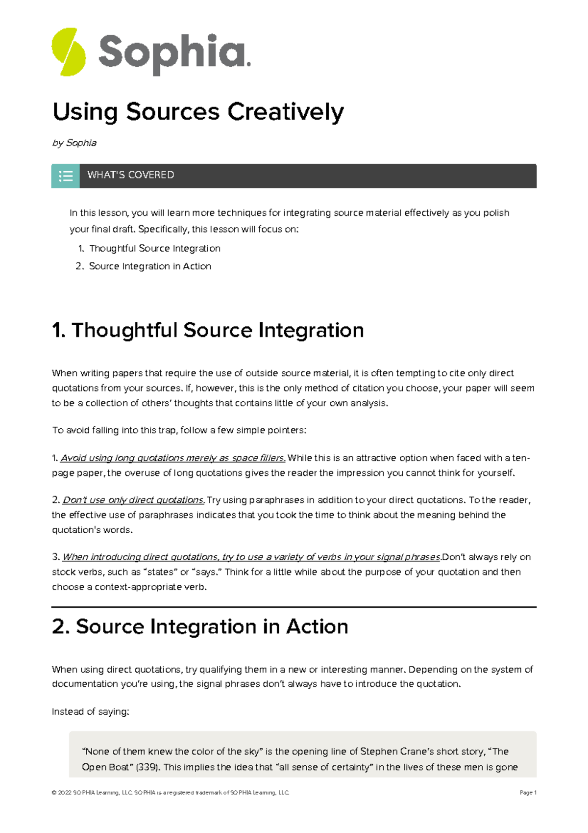 Using-sources-creatively - Using Sources Creatively by Sophia In this ...