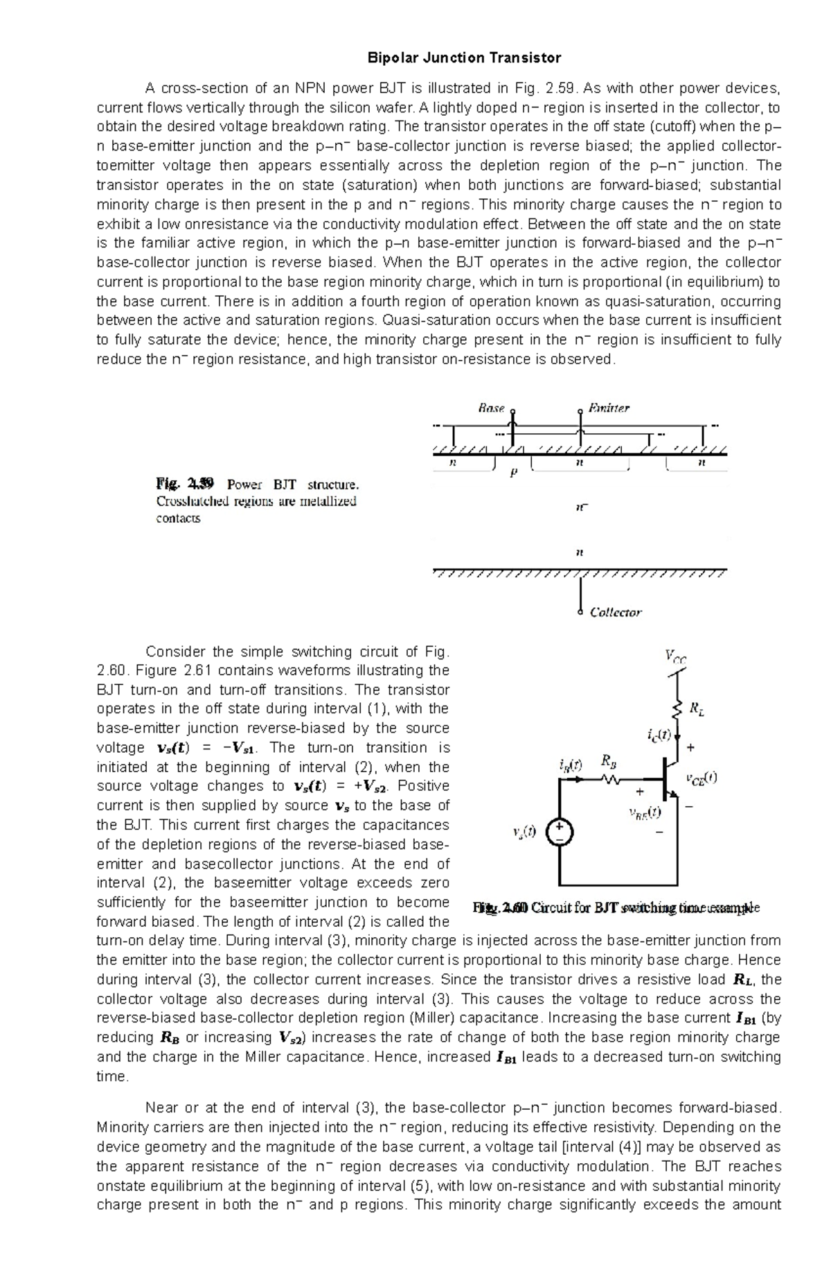 Bipolar Junction Transistor - 2. As with other power devices, current ...