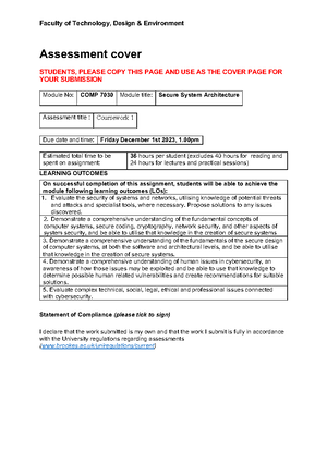 GSS Summative Brief CW3 - BPP Business School Coursework Cover Sheet Please use this document as ...